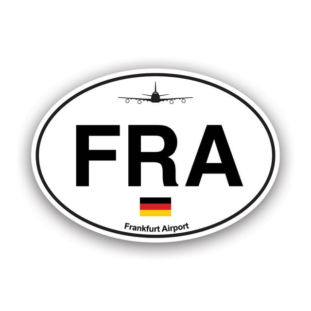 Frankfurt Airport Euro Oval Sticker Decal - Self Adhesive Vinyl ...