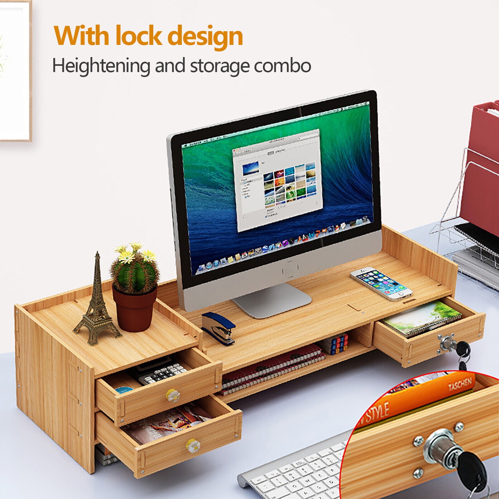 Miumaeov Desk Organizer with Drawers Home Office Desktop Computer ...