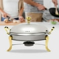 Miumaeov 2.5L/2.64Qt Round Gold Chafing Dish Stainless Steel Buffet Set ...