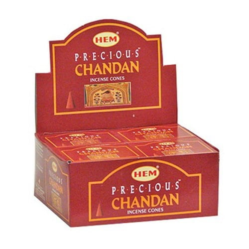 Hem Precious Chandan Cones Incense - 4 Packs, 10 Cones per Pack ...