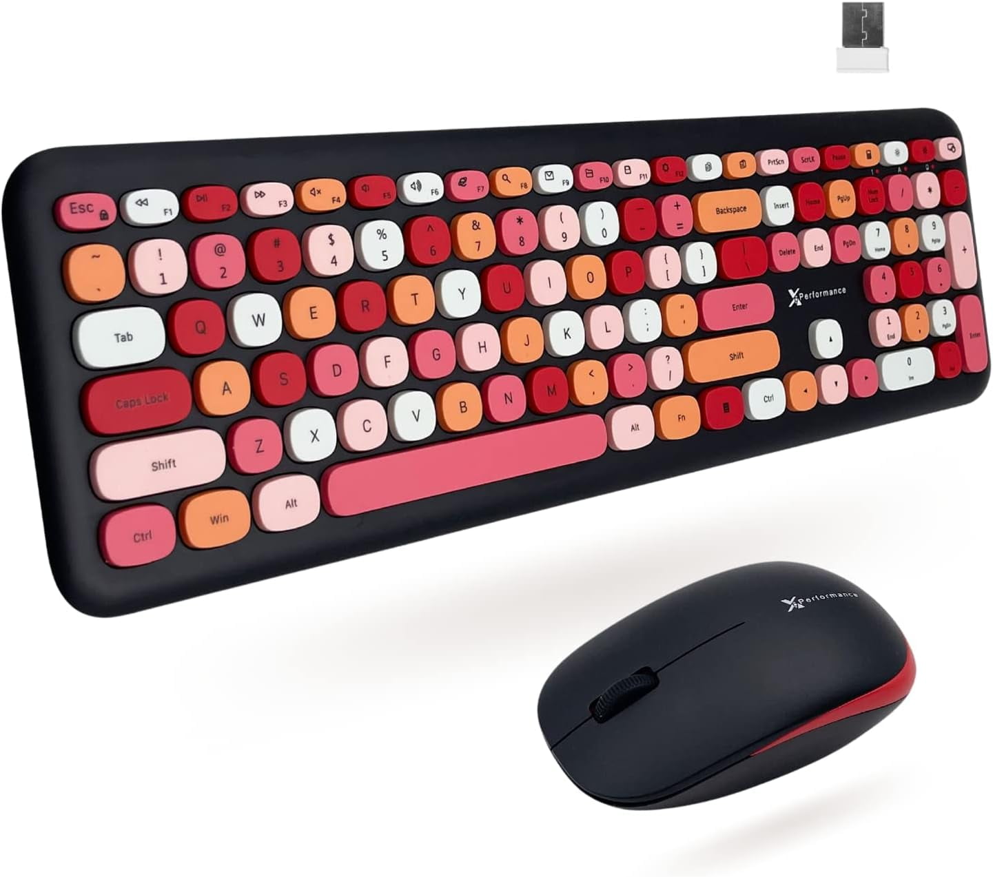 Erds-Combo Clavier et Souris Colorés - Sans Fil 2.4Ghz - Transformez ...