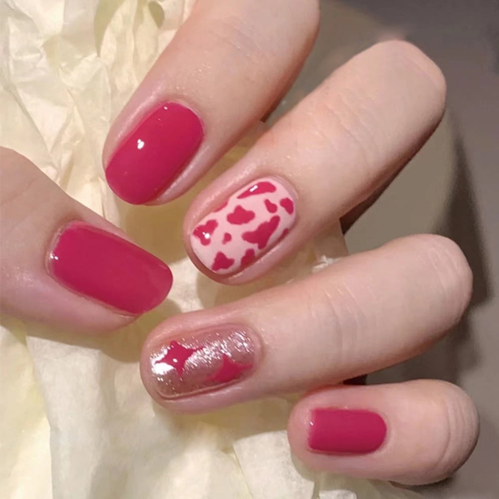 Red Leopard Print Nails