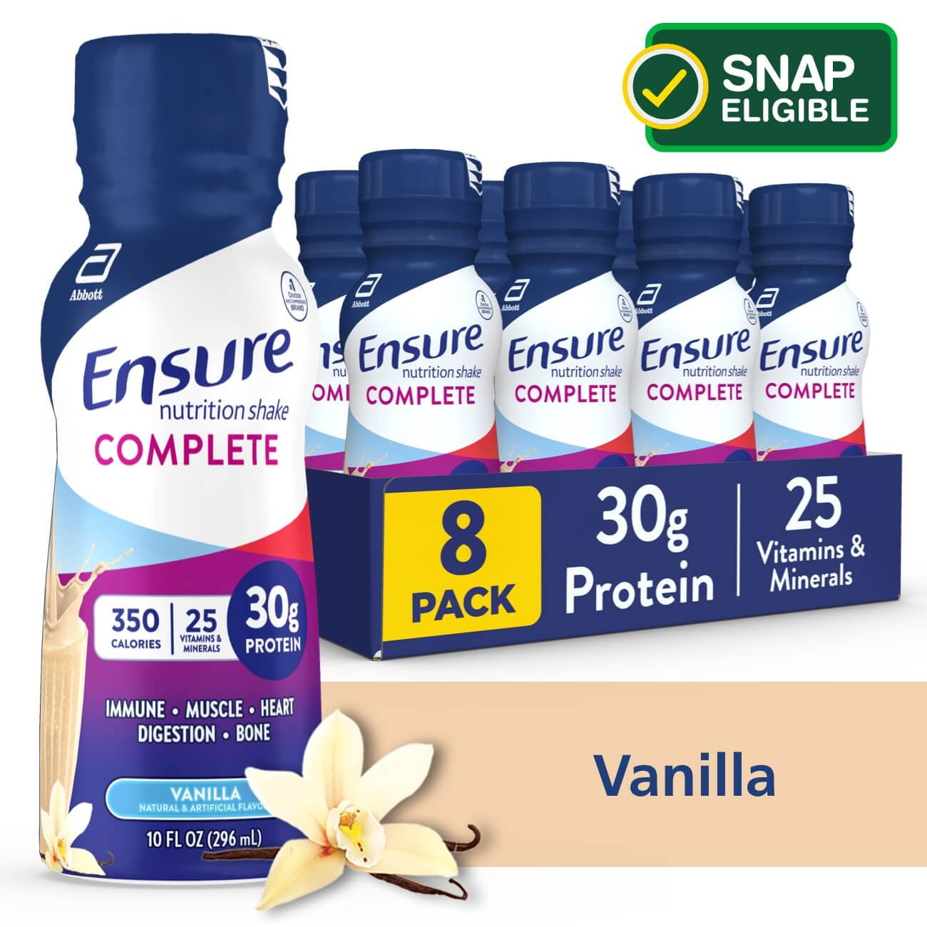 Ensure COMPLETE Nutrition Shake, Vanilla, 10 fl oz, 8 Count - Walmart.com
