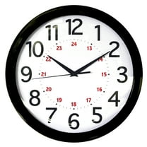 Universal UNV10441 12.63 in. Diameter 24-Hour Round Wall Clock Black ...