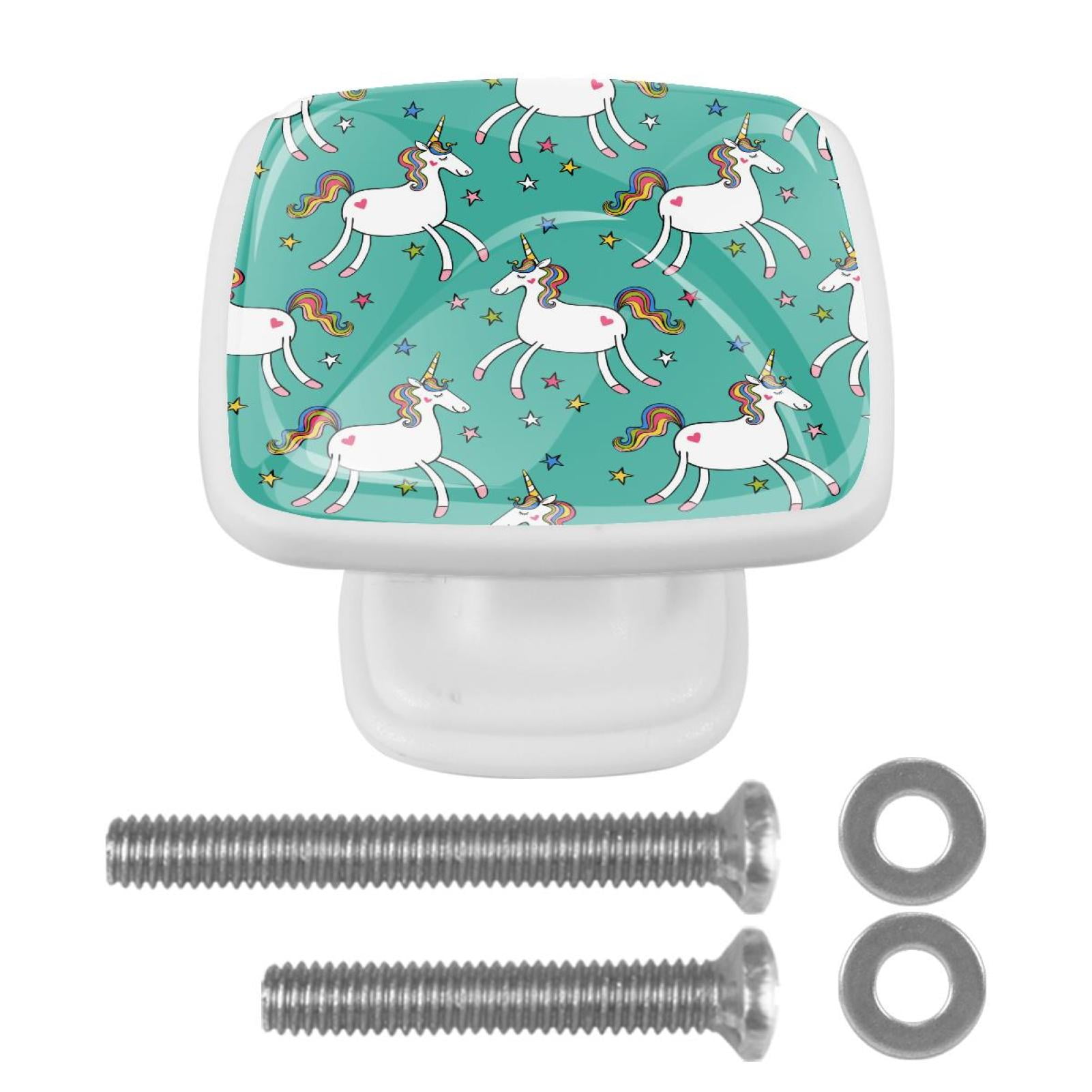 4 Pieces Set Drawer Pulls Handle Square Wardrobe Cabinet Knobs with ...