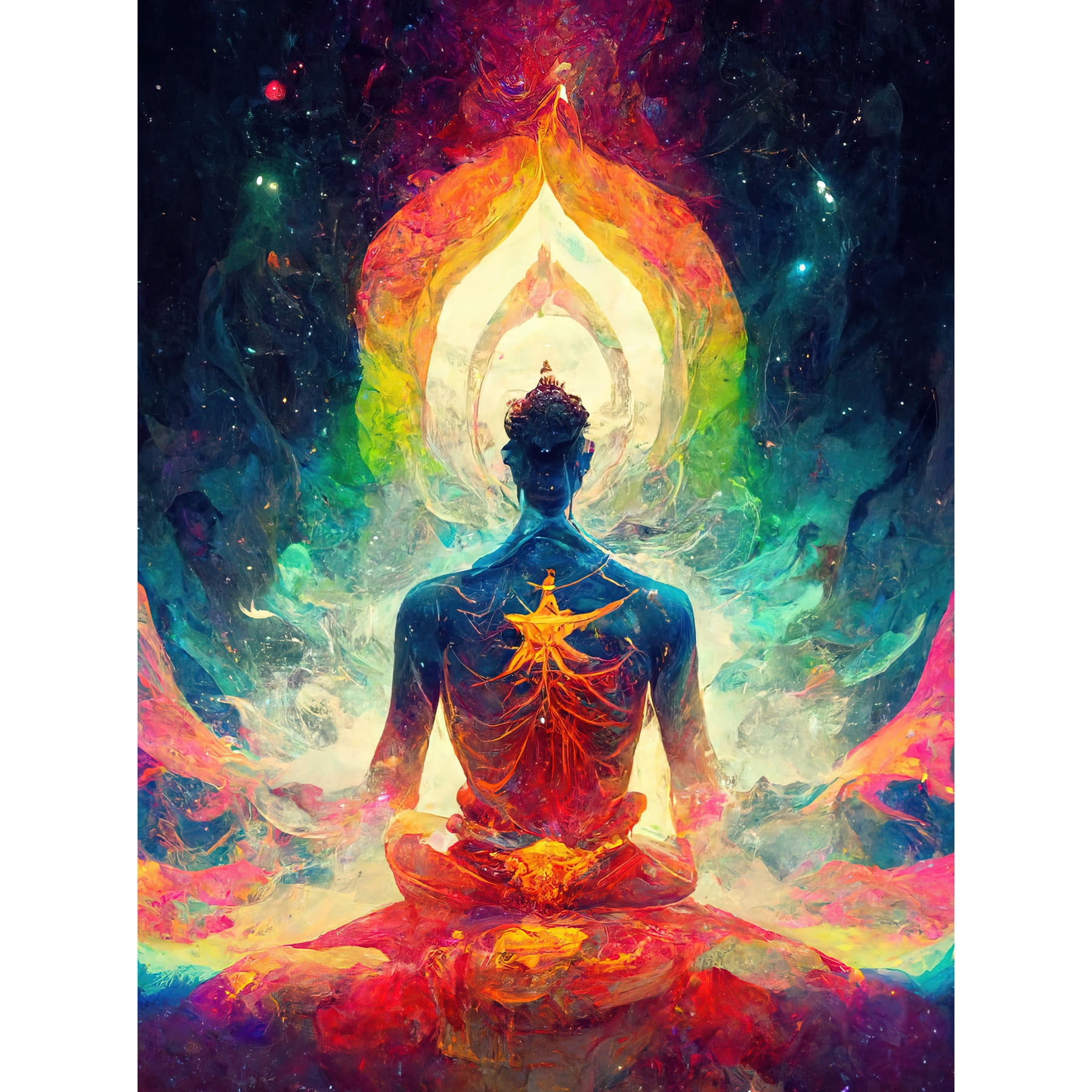 Ethereal Seven Chakra Meditation Astral Unframed Wall Art Print Poster ...