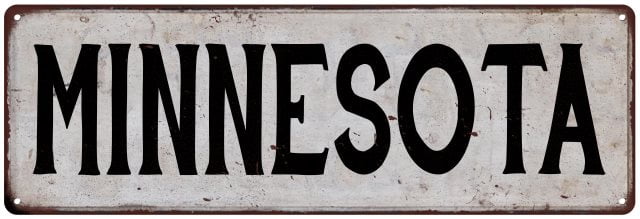 MINNESOTA Vintage Look Rustic Metal 6x18 Sign City State 106180041214 ...