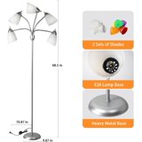DingLiLighting Adjustable Gooseneck 5-Light LED Tree Floor Lamp, Silver ...
