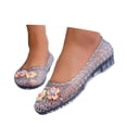 BRICH Women's Cute Crystal Transparent Closed Toe Sandals Spring Summer ...