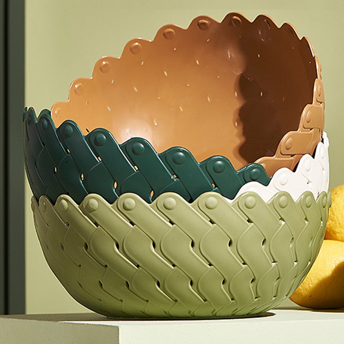Travelwant Fruit Holder Plastic Snacks Fruit Basket Bowl for Kitchen ...