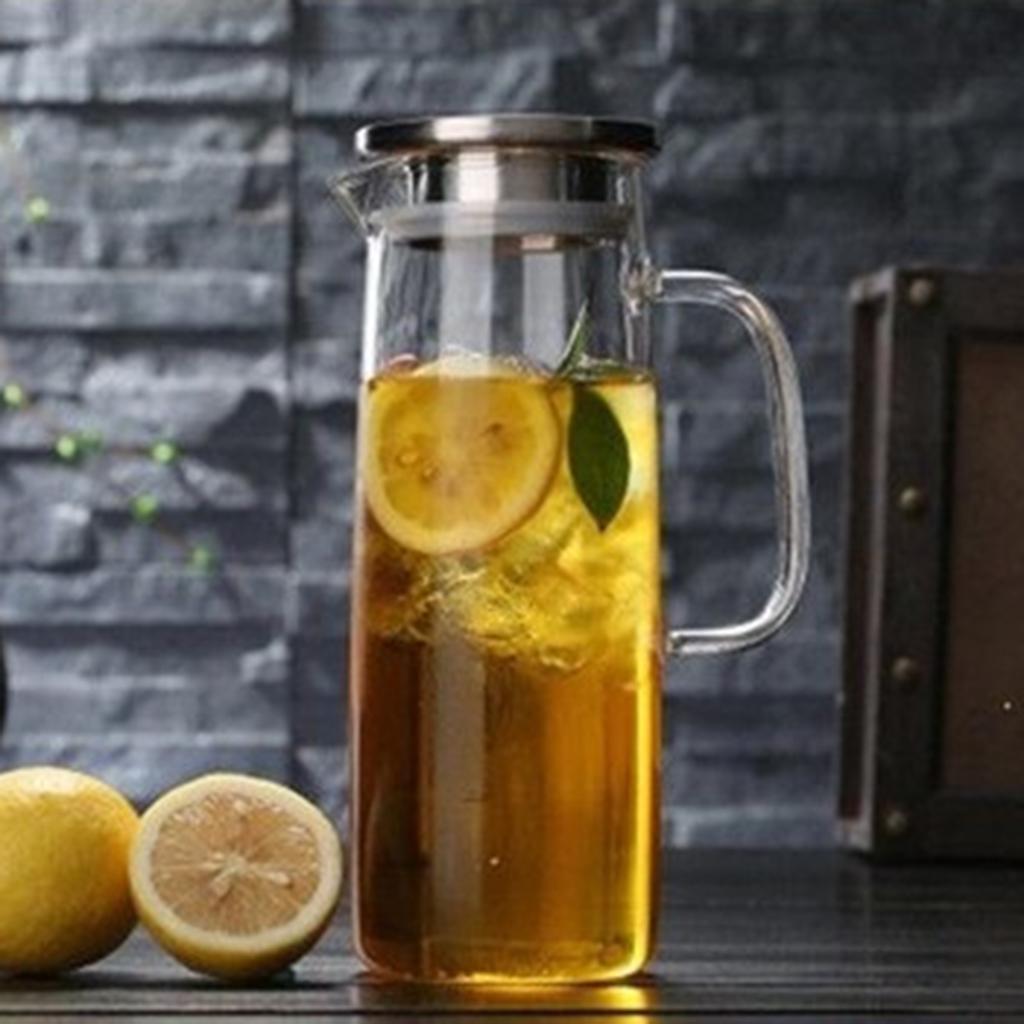 Home Transparent Glass Jug with for Cold/Hot Water Iced Beverage ...