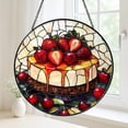 Cheesecake Stained Glass Style Window Suncatcher, Dessert Food Art ...