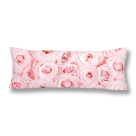 GCKG Pink Fresh Roses Body Pillow Covers Pillowcase 20x60 inches, Love ...