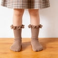 AWZXDE Childrens Lace Solid Color Double Needle Crew Socks for Daily ...
