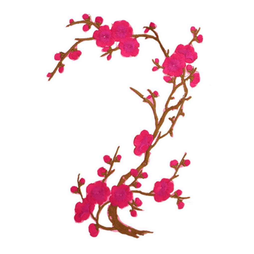 Plum Blossom Flower Patch Flower Applique Clothing Embroidery Fabric ...