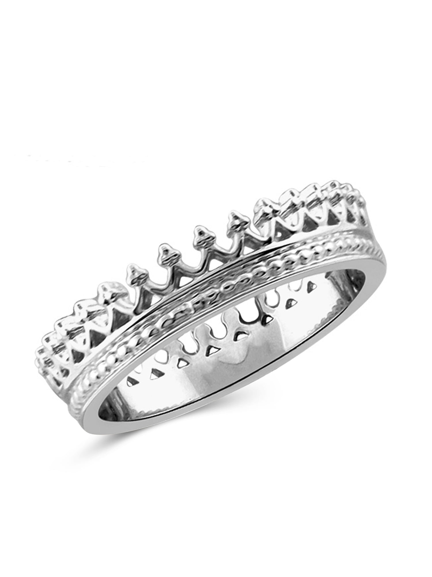 Sterling Silver Sleek Imperial Crown Ring - Walmart.com