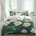 4 Piece Duvet Cover Set Cal king, White Wildflowers Oil Painting Art ...