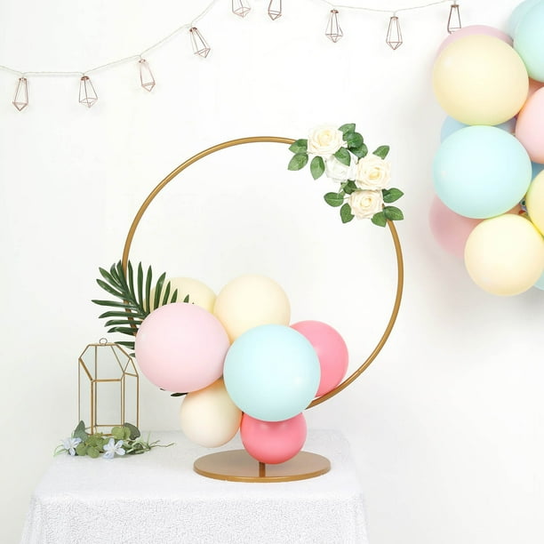 Efavormart 4Ft | Gold Balloon Column With Hoop Flower Pillar Stand ...