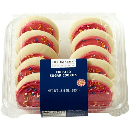 The Bakery at Walmart Pink Frosted Sugar Cookies, 10 ct, 13.5 oz ...