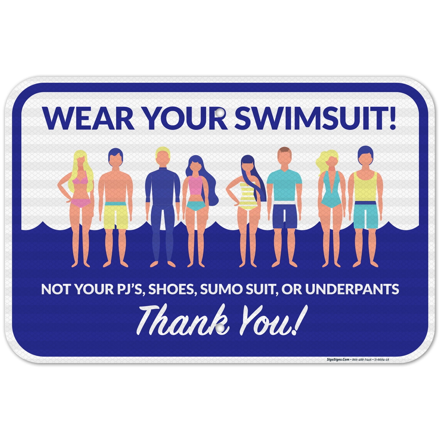 Wear Your Swimsuit Sign, Pool Sign, - Walmart.com