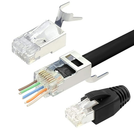 VCELINK RJ45 Connectors Pass Through, 30 Pack Cat7/Cat6A Shielded ...
