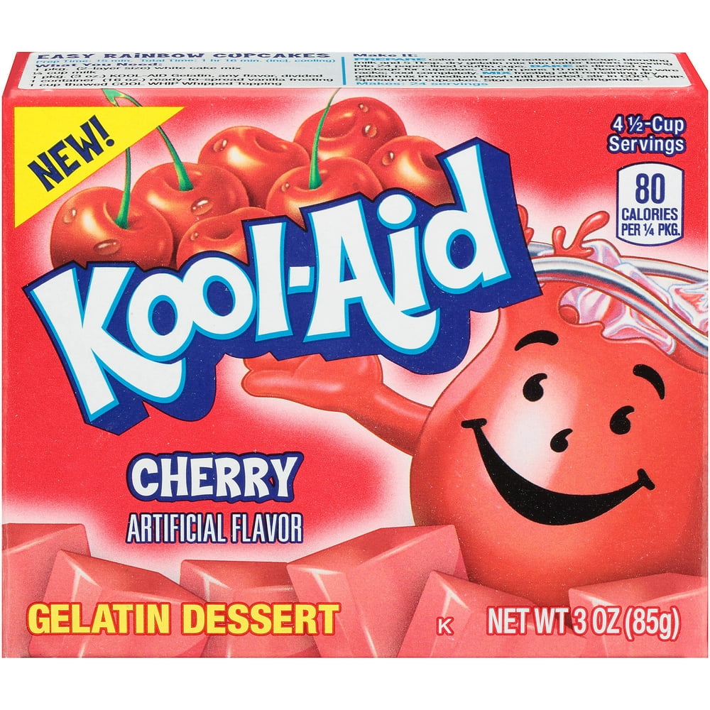 Kool-Aid Cherry Gelatin Dessert Mix 3 oz. Box - Walmart.com - Walmart.com