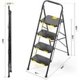 MY 4 Step Ladder, Sturdy Steel Step Stool with Safe-Lock Design ...