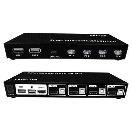 limenda 4K HDMI KVM Switch 4 Port with 4 USB Ports Supports Auto-Scan ...