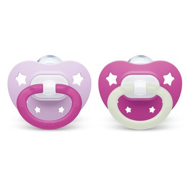 NUK Airflow Glow-in-the-Dark Pacifiers, 6-18 Months, 2-Pack - Walmart.com