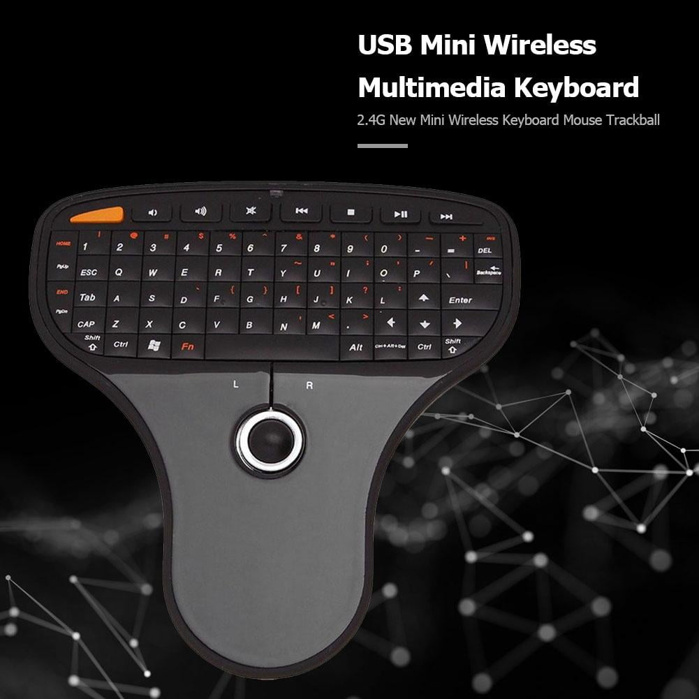 Wireless Mini Multimedia Trackball Keyboard