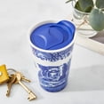 Blue Italian 8oz Porcelain Travel Mug with Lid – Scenic Patterned ...