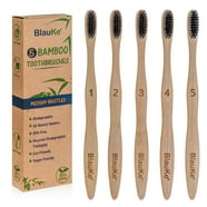 BlauKe® 4-Pack Bamboo Toothbrushes, Soft Bristles – Eco-Friendly, Black ...