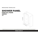Fine Fixtures Single Fixed Glass Shower Panel - Clear Tempered Full ...