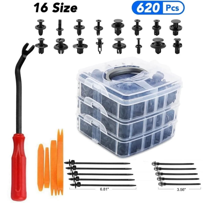Auto Fastener Clips 650-Piece Car Trim Fastener Kit - Push Pin Retainer ...