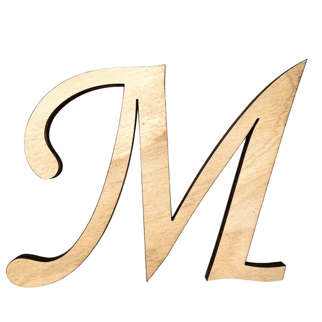 6" Tall BIRCH Wood Letter M | Krafty Supply 1/4" Thick Wooden Letters ...