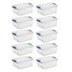 Sterilite 66 Quart ClearView Plastic Stacking Storage Totes with Latch ...