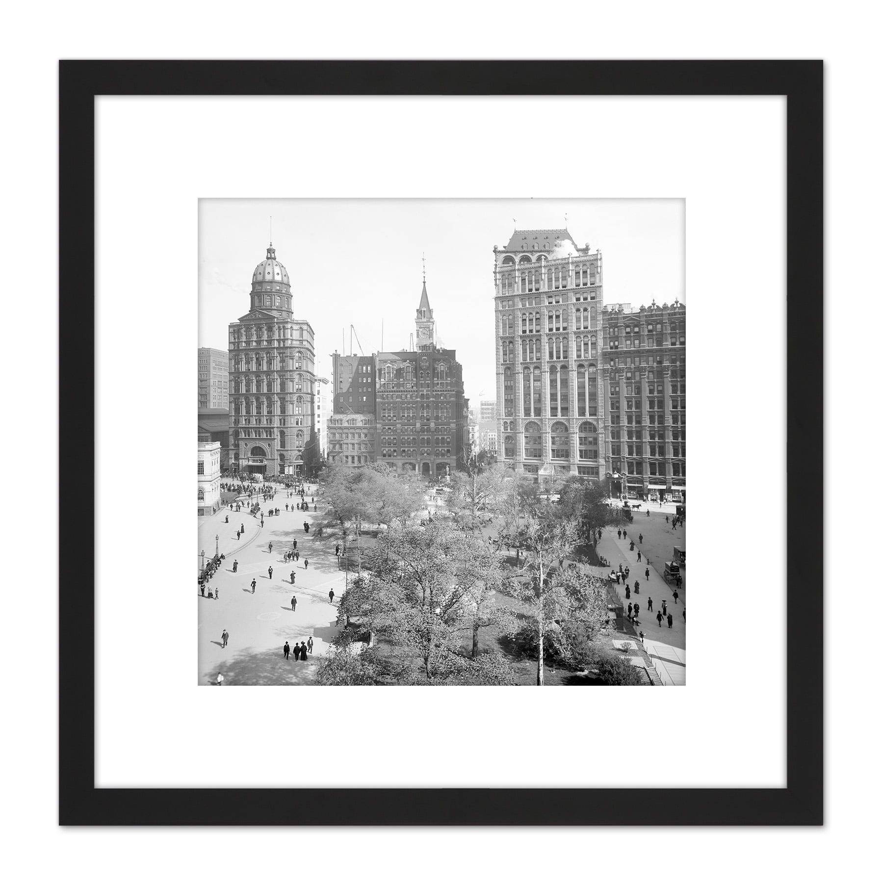 New York City Hall Park World Building Vintage Photo 8X8 Inch Square ...