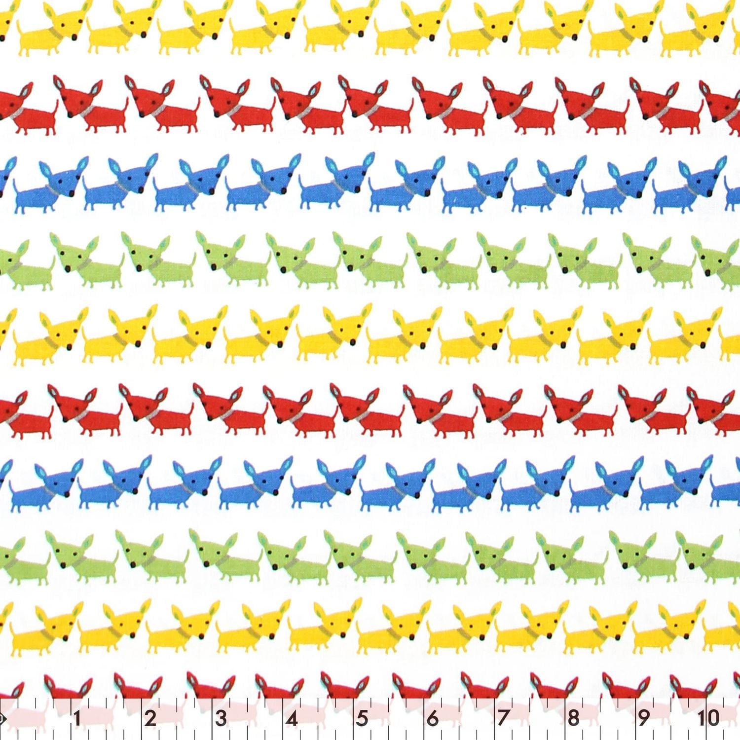 Click here for Fabric Creations White With Colour Rows Of Dogs Co... prices