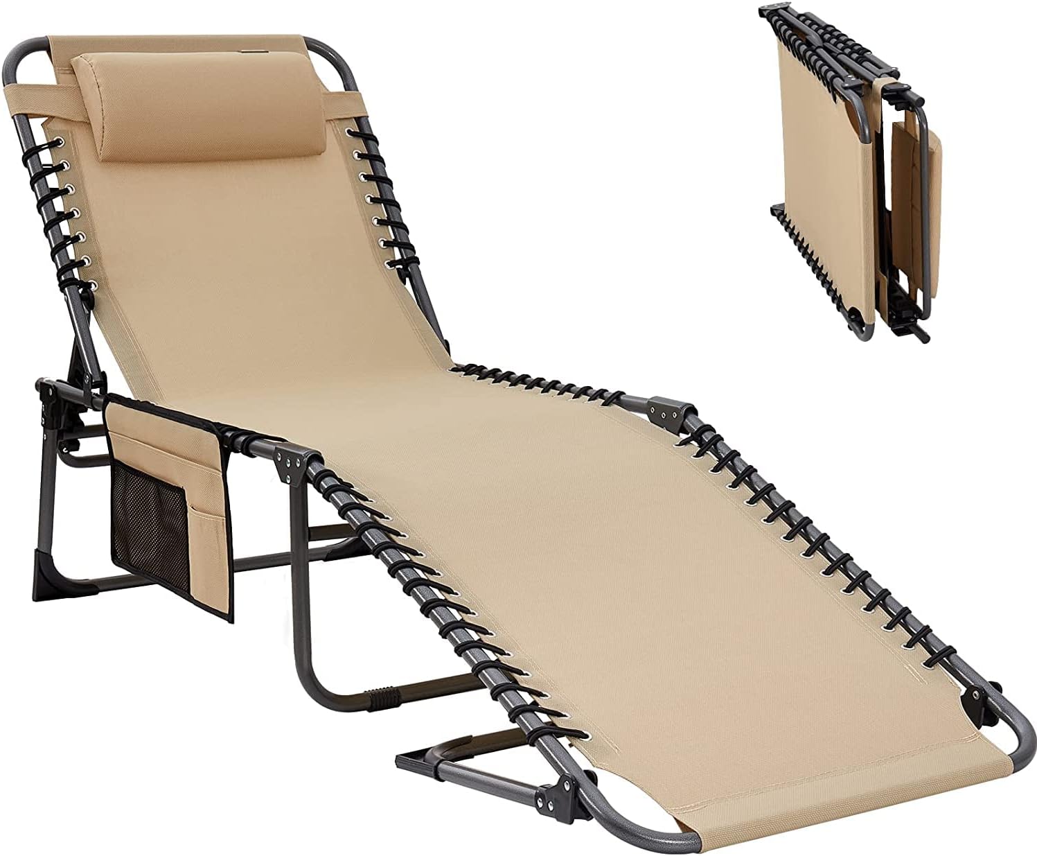 SHMAMT Folding Lounge Chairs for Outside, Textilene Waterproof ...