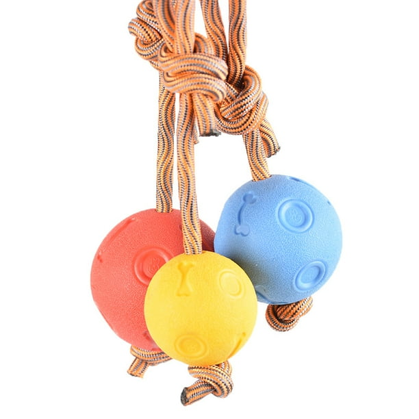 SHAR 3 Pieces Dog Ball with Rope, Durable Strong Rubber Ball on a Rope ...