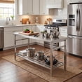 All-Stainless Steel Prep Table, 24×48" Commercial Workstation with ...