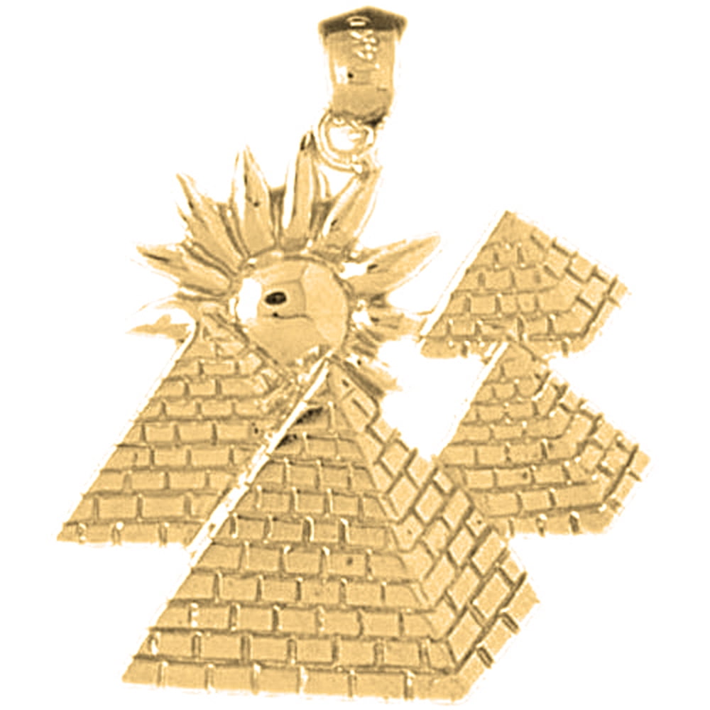 18K Yellow Gold Pyramid Pendant - 31 mm - Walmart.com