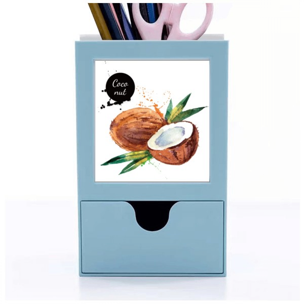Coconut Fruit Tasty Healthy Watercolor Desk Supplies Organizer Pen ...