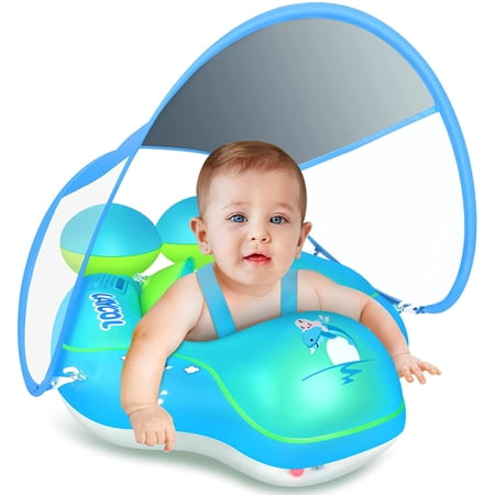 KCSD Baby Pool Float with UPF50+ Sun Protection Canopy,Add Tail Never ...
