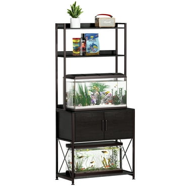 40 Gallon Fish Tank Stand, 29-50 Gallon Aquarium Stand, Black Tank ...