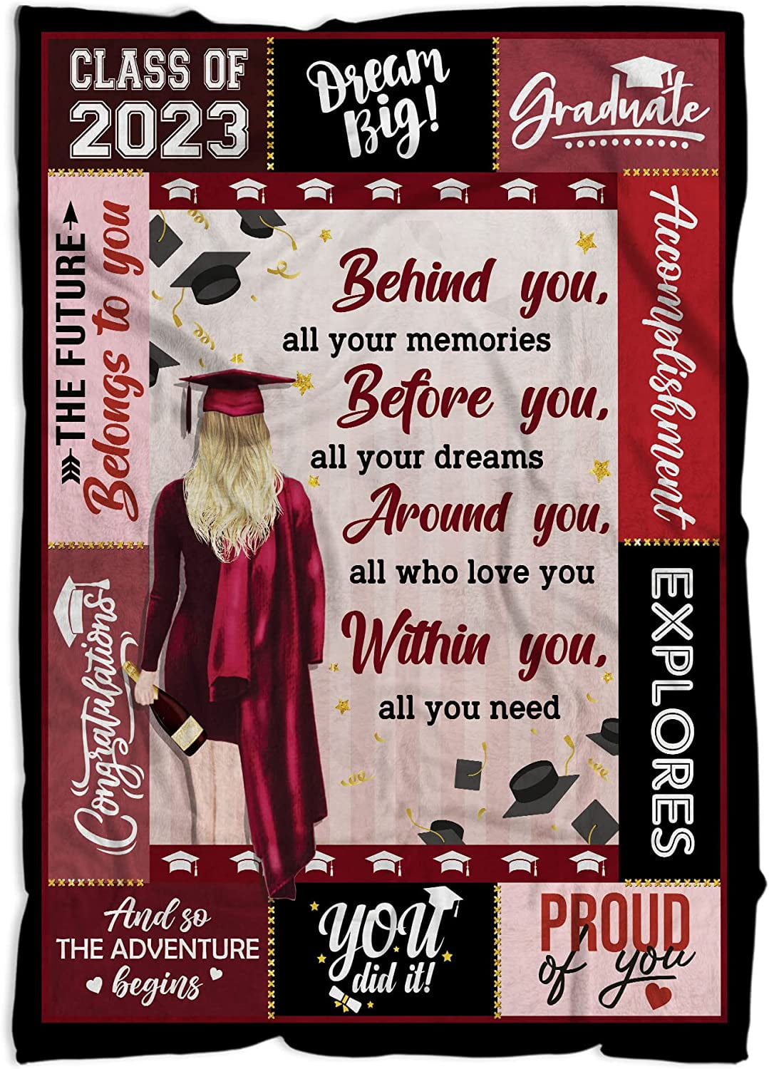 Graduation Gift for Daughter from Mom & Dad, Graduation Throw Blanket ...