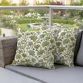 Waterproof Throw Pillow Covers 18x18 Set of 2, Farmhouse Green Leaf ...