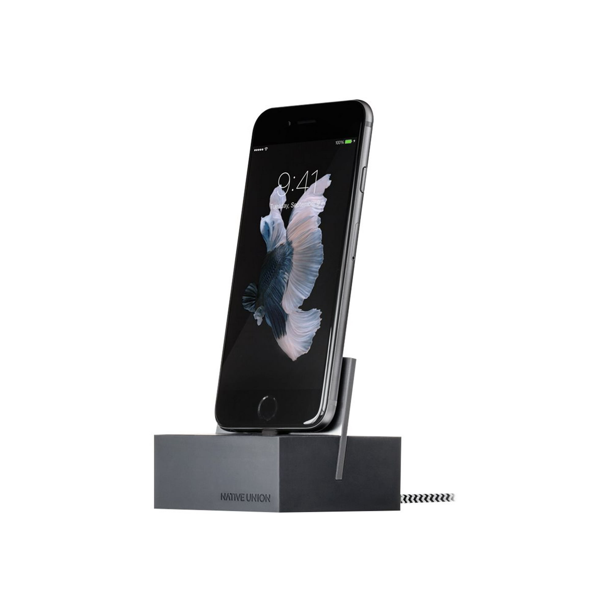 Native Union Dock+ Lightning - Desktop Stand For Cellular Phone  Tablet - Slate  Space Gray