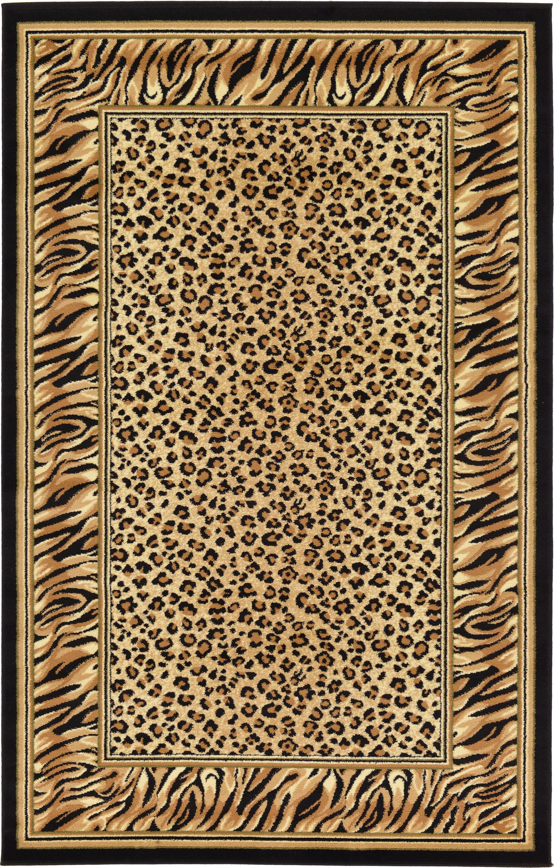 Unique Loom Animal Print Modern Area Rugs, Brown - Walmart.com ...