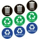 9 pegatinas de reciclaje para símbolos de botes de basura de 5 pulgadas ...